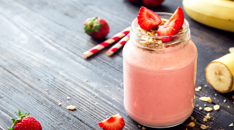 Smoothie de morango e banana. - Veganox